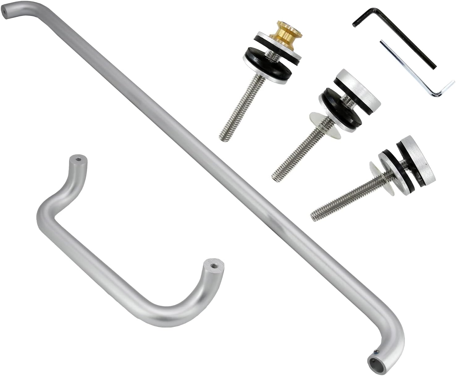 Top Hardware Solid Aluminum Round Combination Push Bar and Pull Handle ...