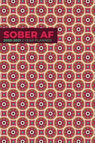 2020-2021 2 Year Planner: Sober AF | red pattern: Pocket Planner ...