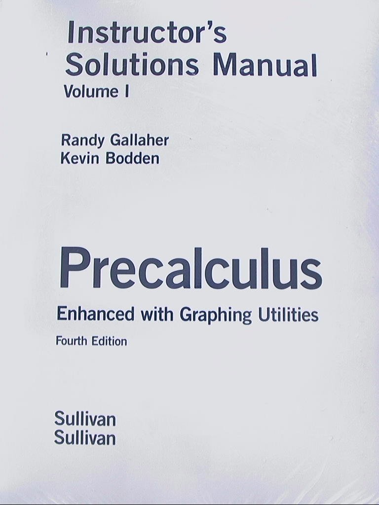 Instructors Solutions Manual For Precalculus Enhanced With Graphing 9542