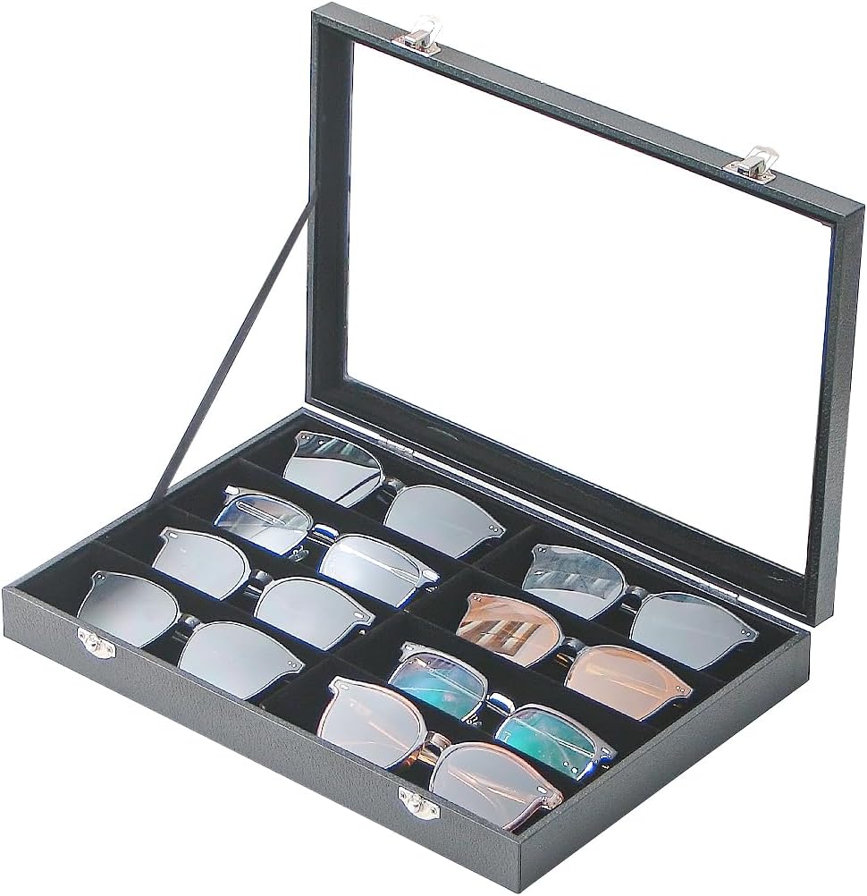 Amazon.com: Justsoso Jewelry Sunglasses Organizer Tray, Black Velvet ...