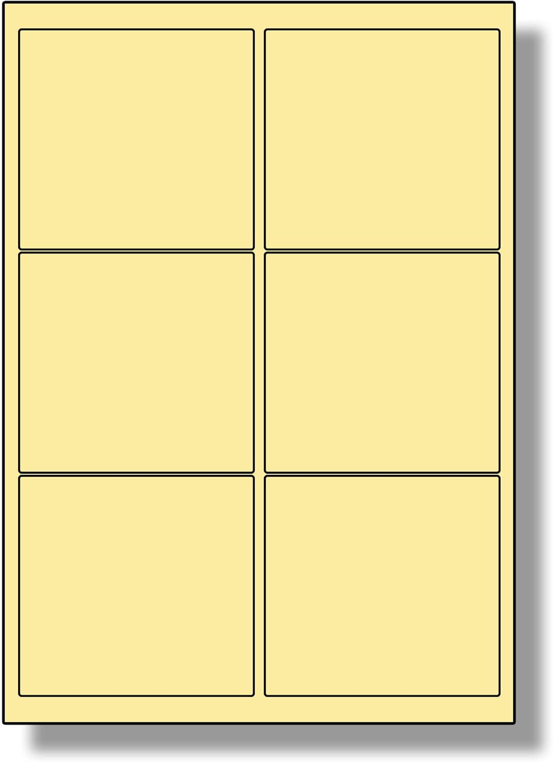 6 Per Sheet, 100 Sheets (600 Cream Labels). Label Planet® Coloured ...