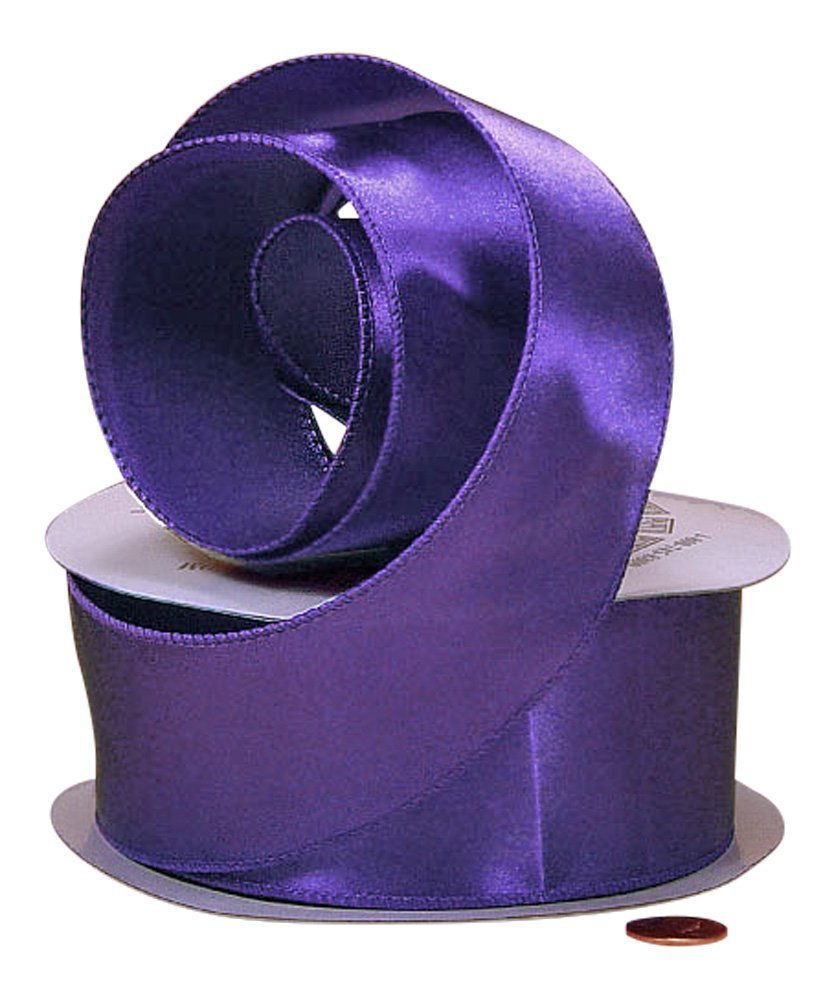 Amazon.com: 1 1/2" X 25 Yards Cast-Over Wired Satin Ribbon - Dark ...