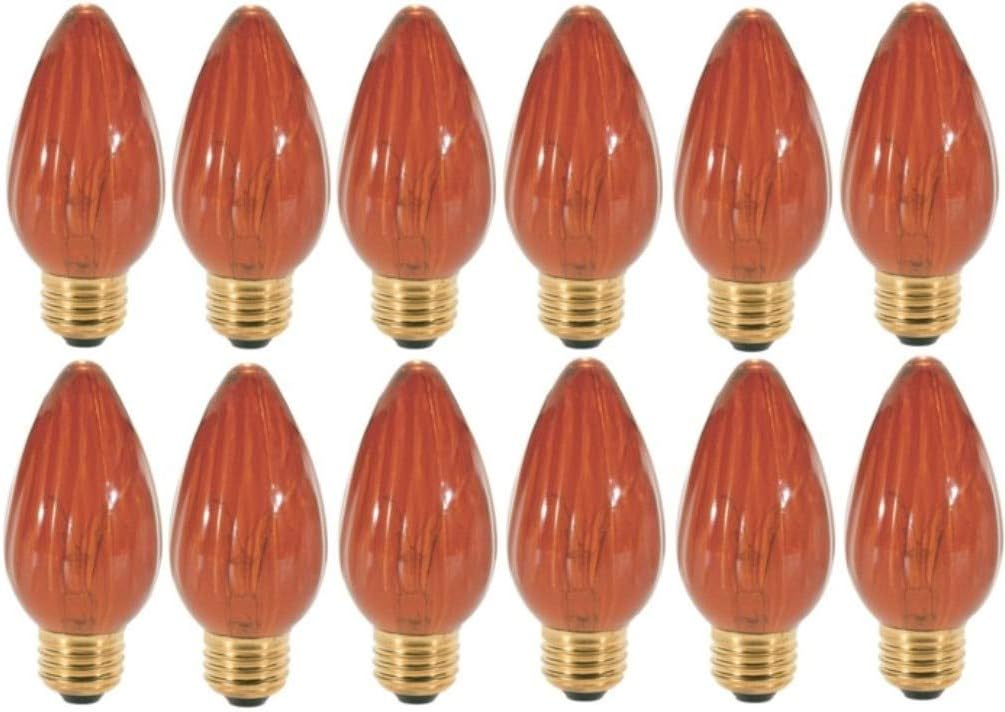 Satco S3370 Decorative Incandescent Light Bulb (Pack of 12), Amber ...