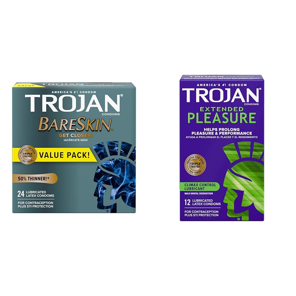 Amazon.com: Trojan Bareskin Thin Premium Lubricated Condoms - 24 Count ...