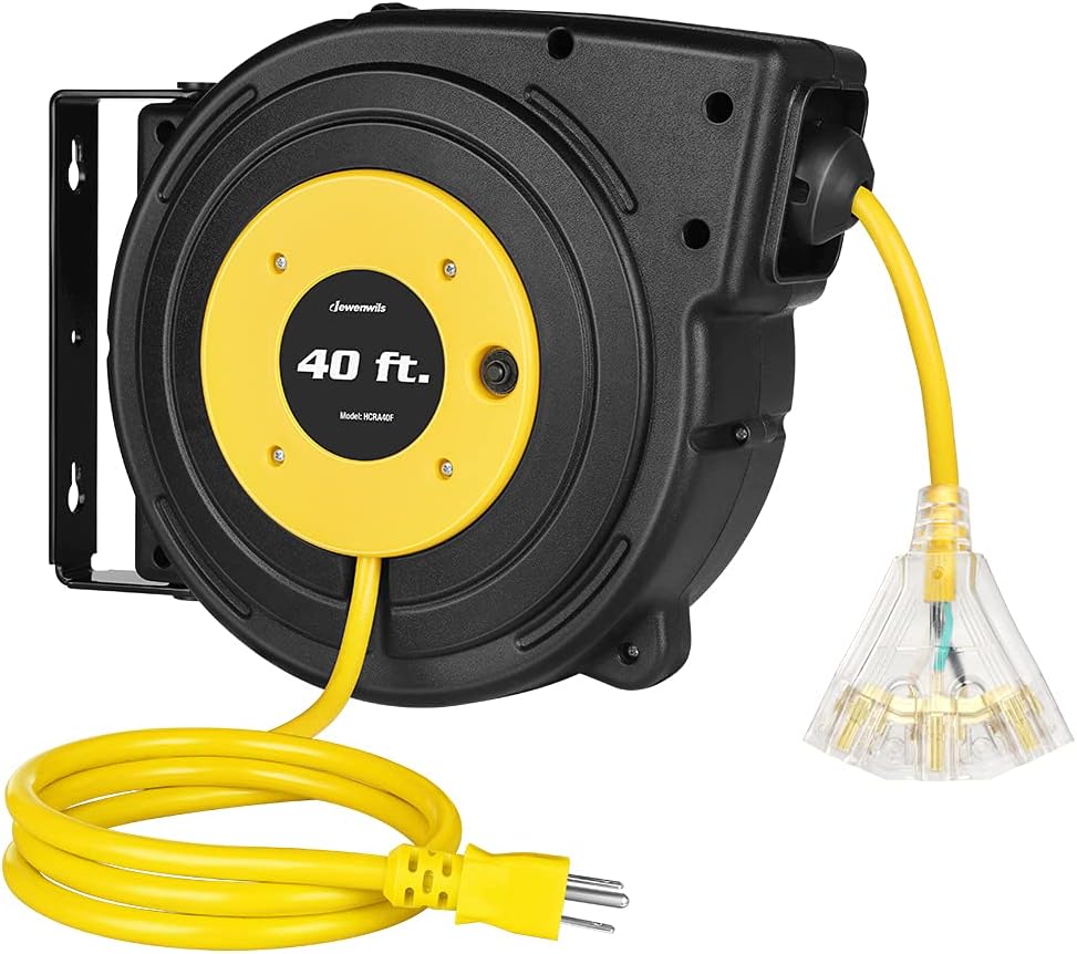 Amazon.com: CopperPeak 50 ft Retractable Extension Cord Reel - Ceiling ...