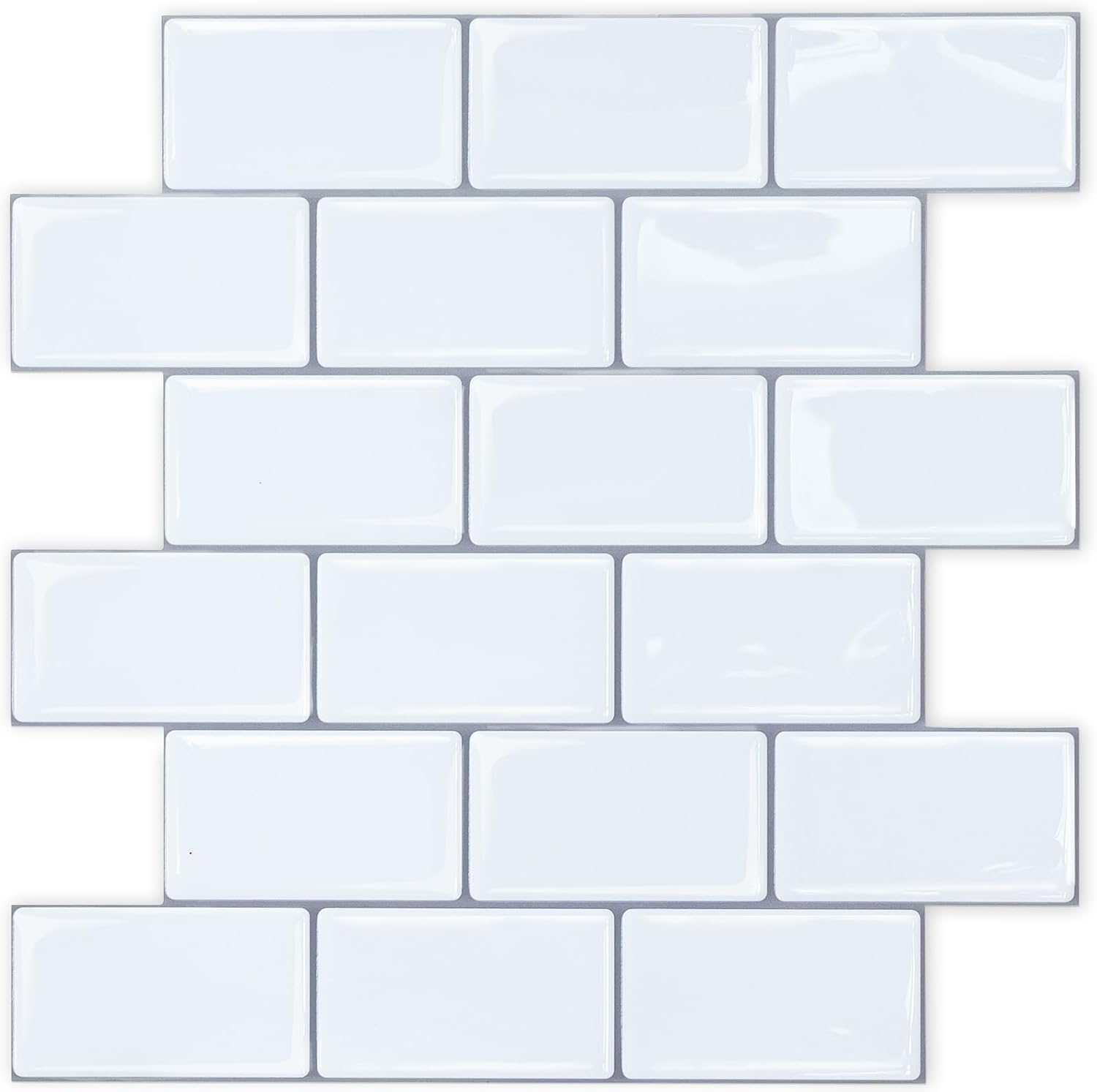 MSUP 10-Sheet Thicker Peel and Stick Backsplash for Kitchen, White, 12 ...