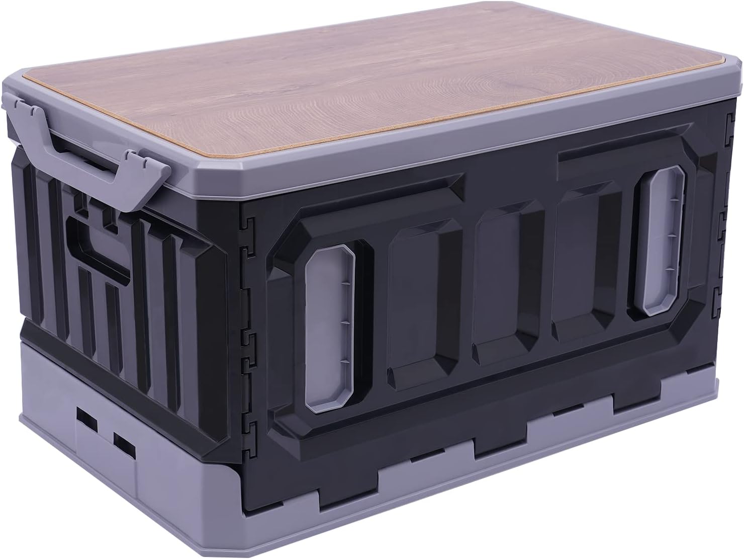 Amazon.com: Foldable Storage Box with Wooden Lid 25 Gal,Portable ...