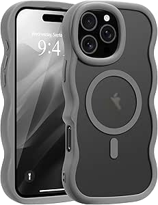 Amazon.com: Pepmune for iPhone 16 Pro Max Case, Curly Wavy Frame Hard Translucent Matte Clear ...