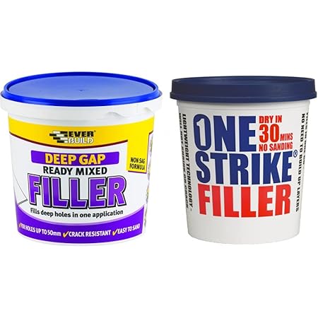 Everbuild Ready Mixed Deep Gap Filler, Light Grey, 1 Litre & One Strike ...