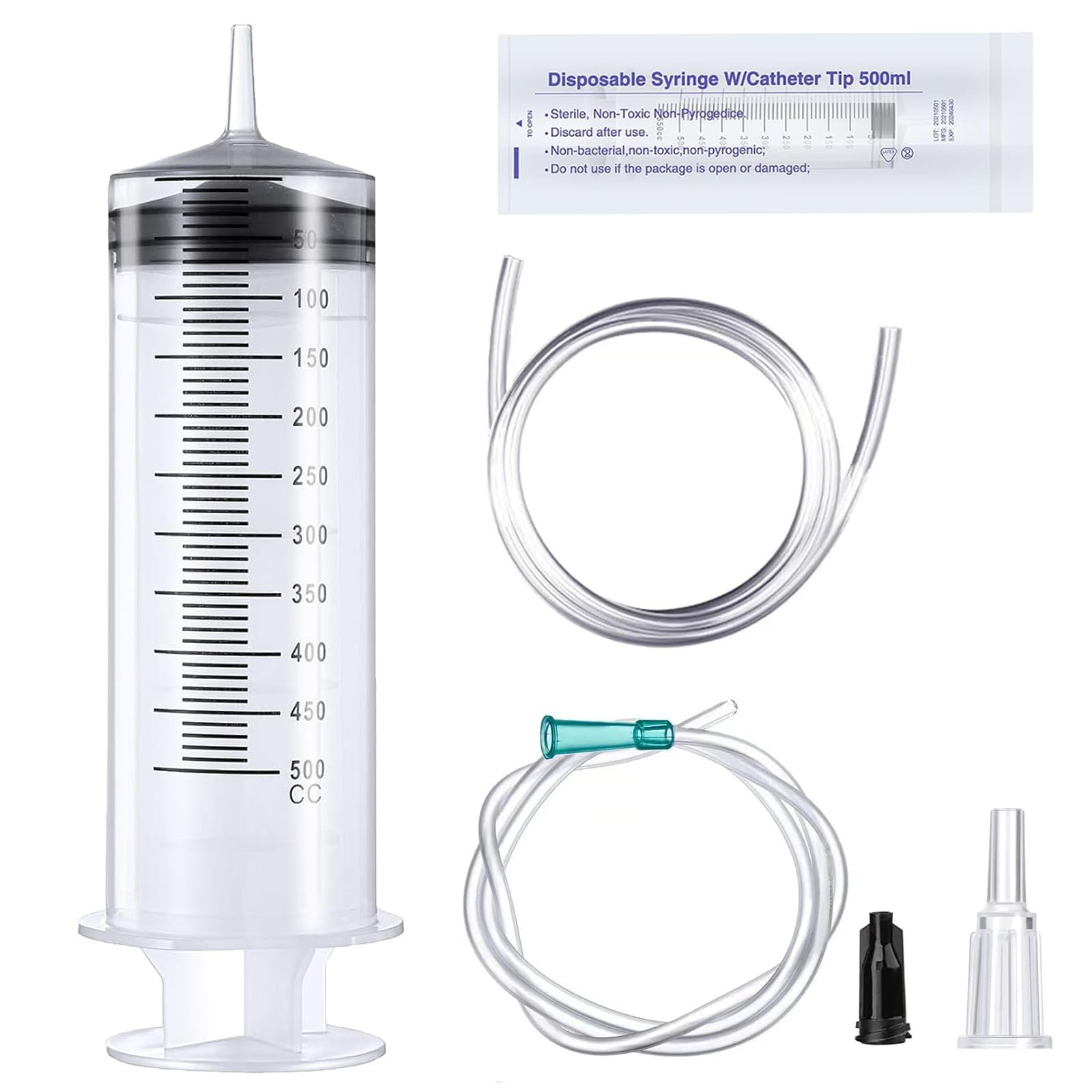 Large Syringe, 300ml/350ml/500ml Reusable Liquid Syringe with Catheter ...