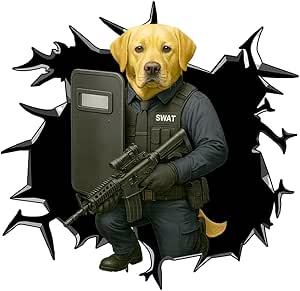 Amazon.com: SWAT Police Dog Decal – Labrador Retriever with Shield and ...