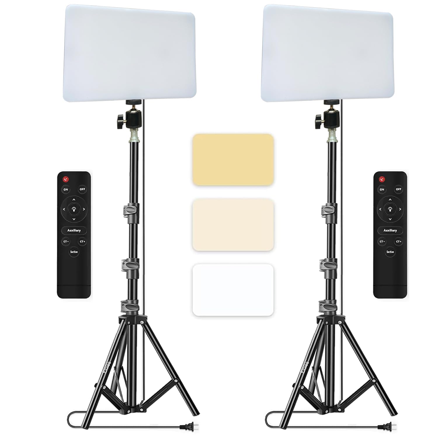 Eloies LED Video Light Panel Lights 9”, 2 Light Pack, 80waat White ...