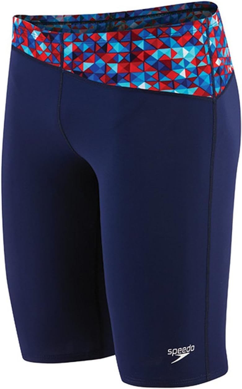 Amazon.com : Speedo Nano Fracture PowerPlus Jammer Male Navy/Red/White ...