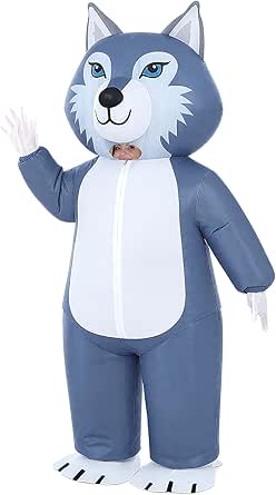 Amazon.com: Inflatable Wolf Costume for Adult Funny Halloween Mascot ...