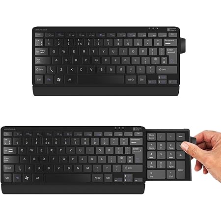 Posturite Retractable Number Slide Compact Keyboard, Slimline Ergonomic ...