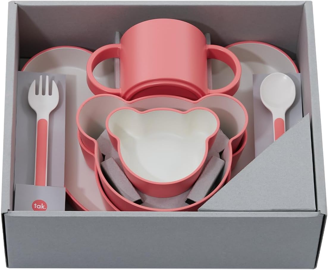 Amazon.co.jp: tak(タック)KIDS DISH gift box bear lucky 7 キッズディッシュ ギフトボックス ベア ラッキーセブン ピーチ JTN-1030 ...