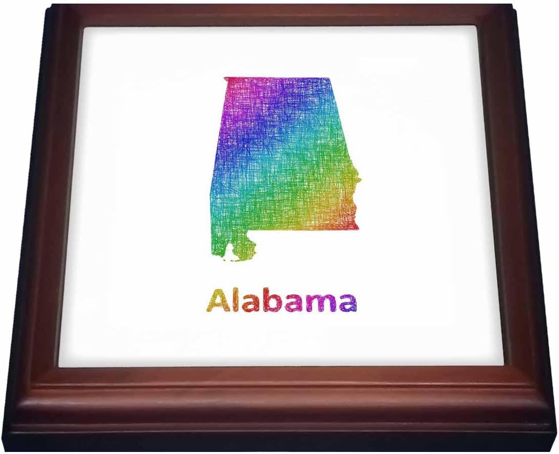 Amazon.com: 8x8 Trivet with 6x6 Ceramic Tile - Alabama State Map ...