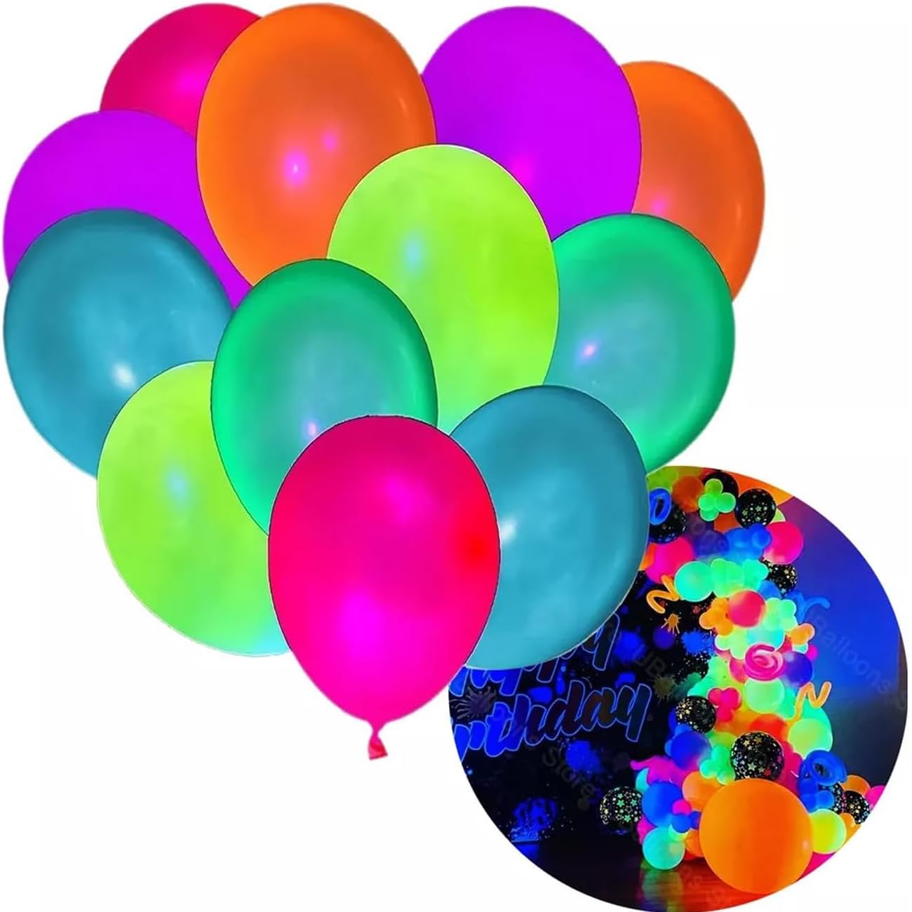 LECUTE 100 Globos Neon Fluorescentes No.9 Fiesta Boda Batucada ...