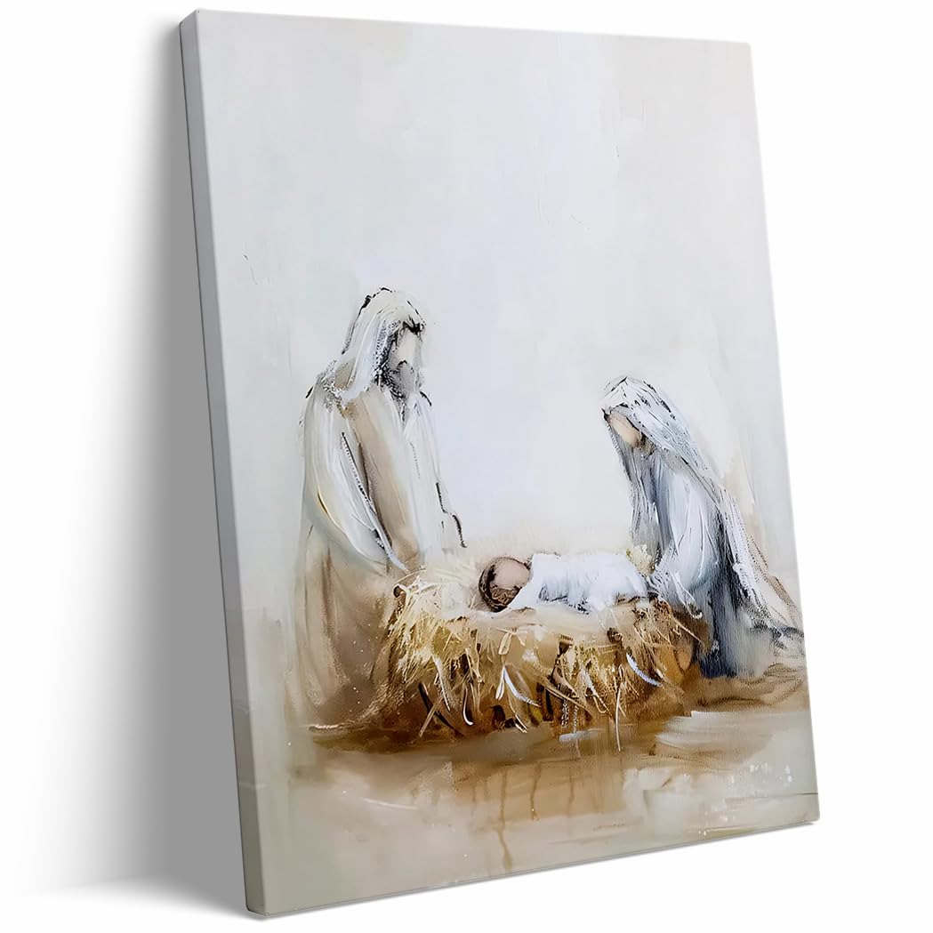 Amazon.com: Nativity Scene Christmas Art Print Wall Art Holiday Poster ...