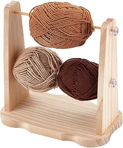 PH PandaHall Wooden Yarn Holder Double Revolving Knitting Wool Holder ...