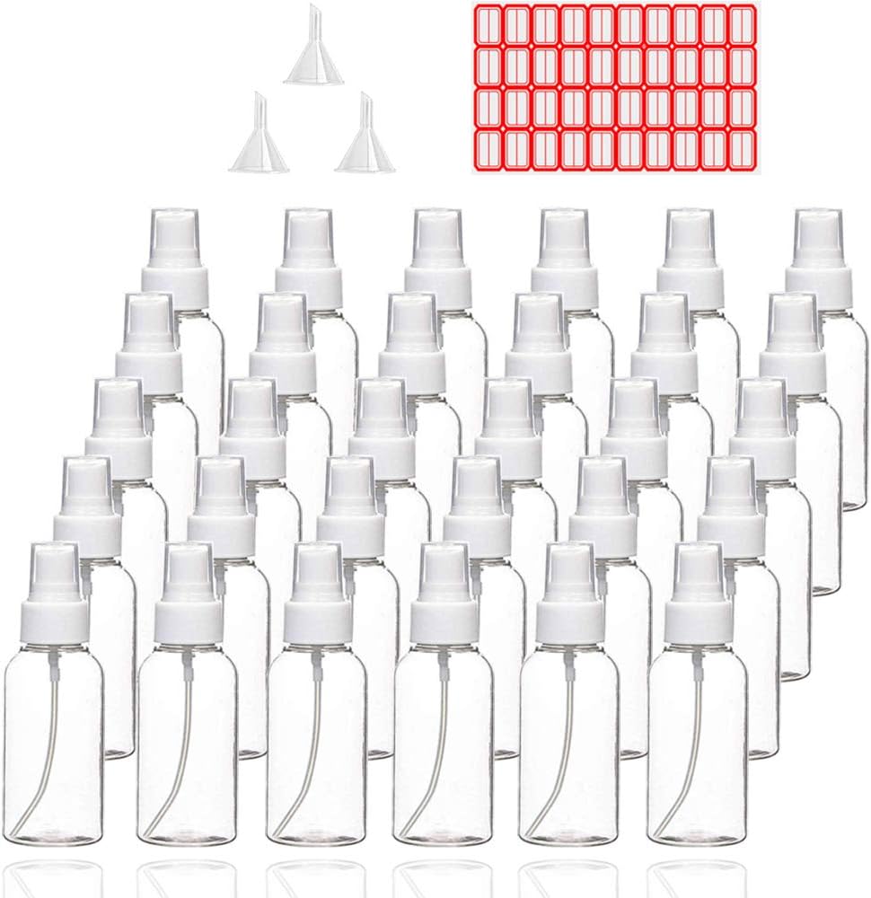 Amazon.com: Spray Bottles, 30 Pack 30ml 1oz Clear Empty Fine Mist ...