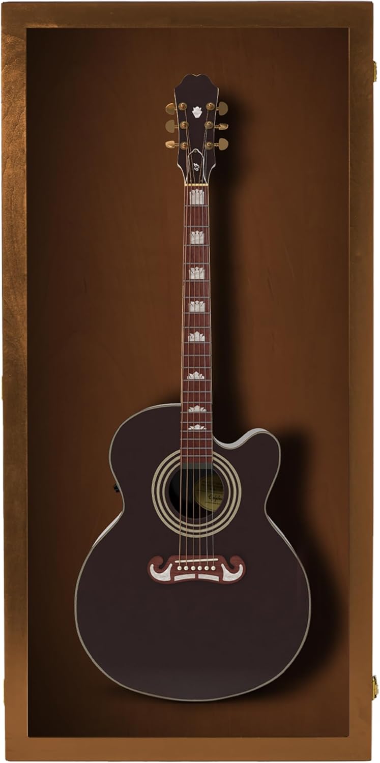 Amazon.com: PENNZONI Extra Large Acoustic Guitar Display Case - Wall ...