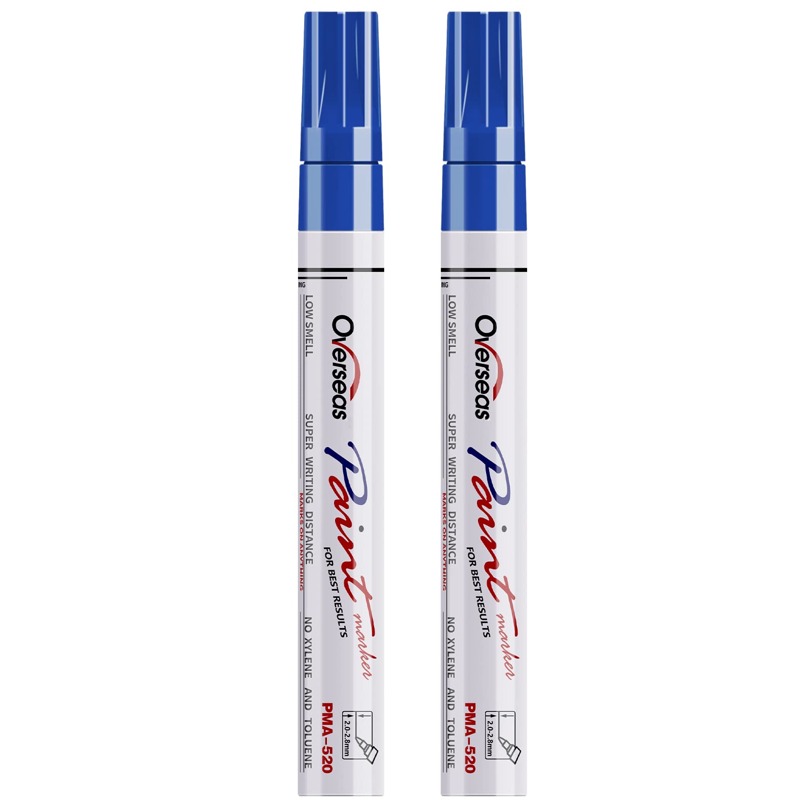 Amazon.com: Permanent Paint Pens Blue Markers - 2 Pack Single color Oil ...