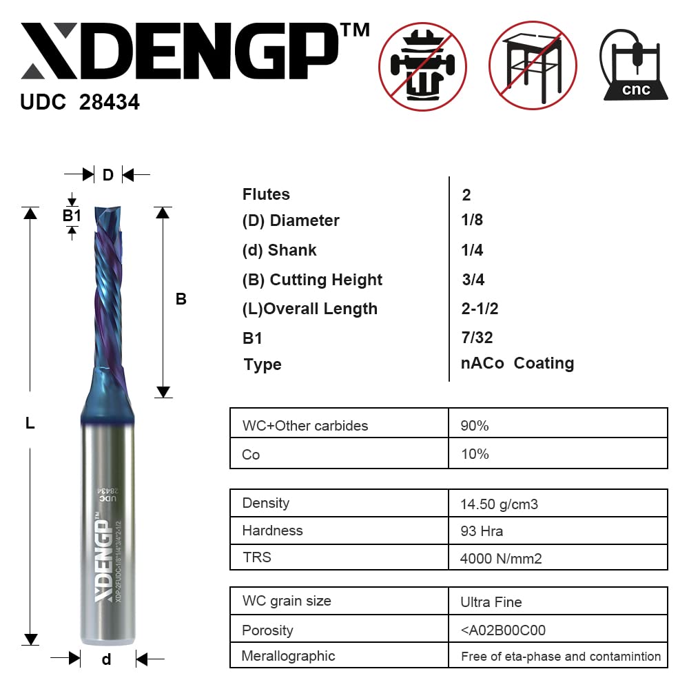Snapklik.com : XDENGP Up&Down Cut Compression Spiral Router Bit For CNC ...
