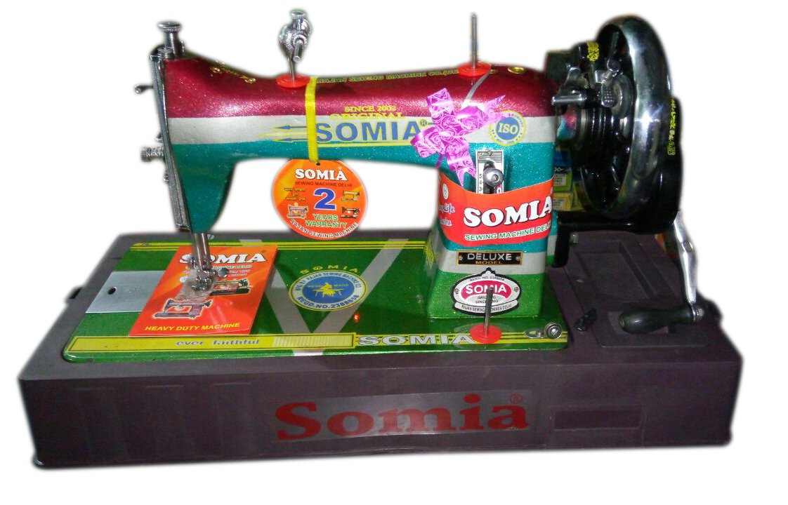 Somia Black Deluxe Model Manual Stitch Composite Sewing Machine (Pack ...