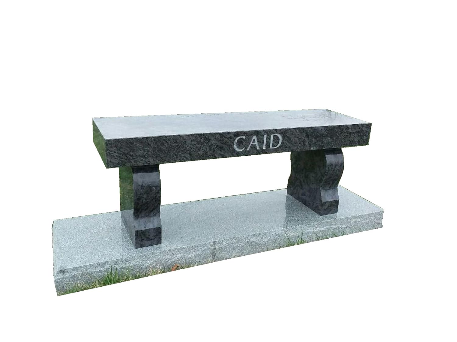 Amazon.com: Granite cemetery bench - headstone- large 48 seat - harp shaped supports - custom ...