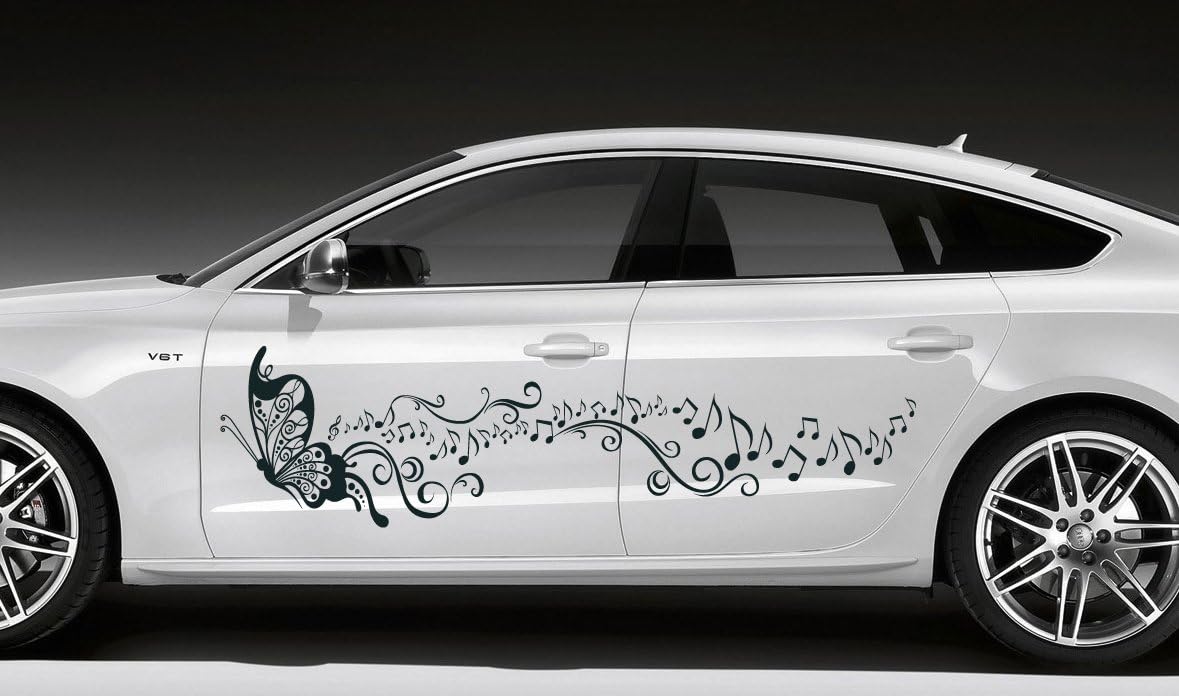 Amazon.com: Car Side Vinyl Sticker Graphics Butterfly with Music Notes ...