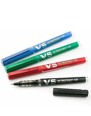 Pilot Hi-TechPoint V5 Cartridge Pen [pack of 3] (Black ink) : Amazon.in ...
