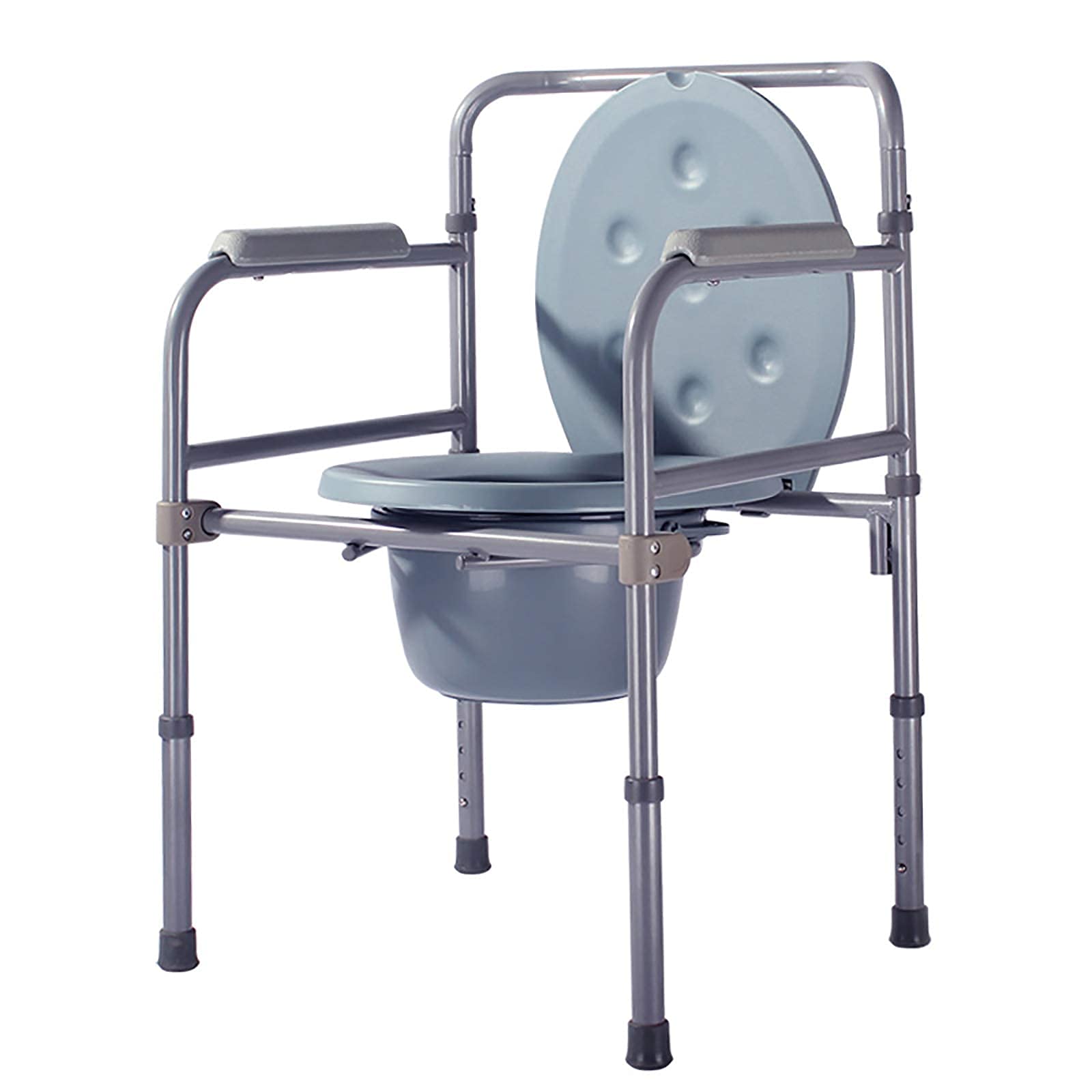 Buy Folding Commode Toilet, with Height Adjustaand Fixed Armrests, Commode Chair for Older ...