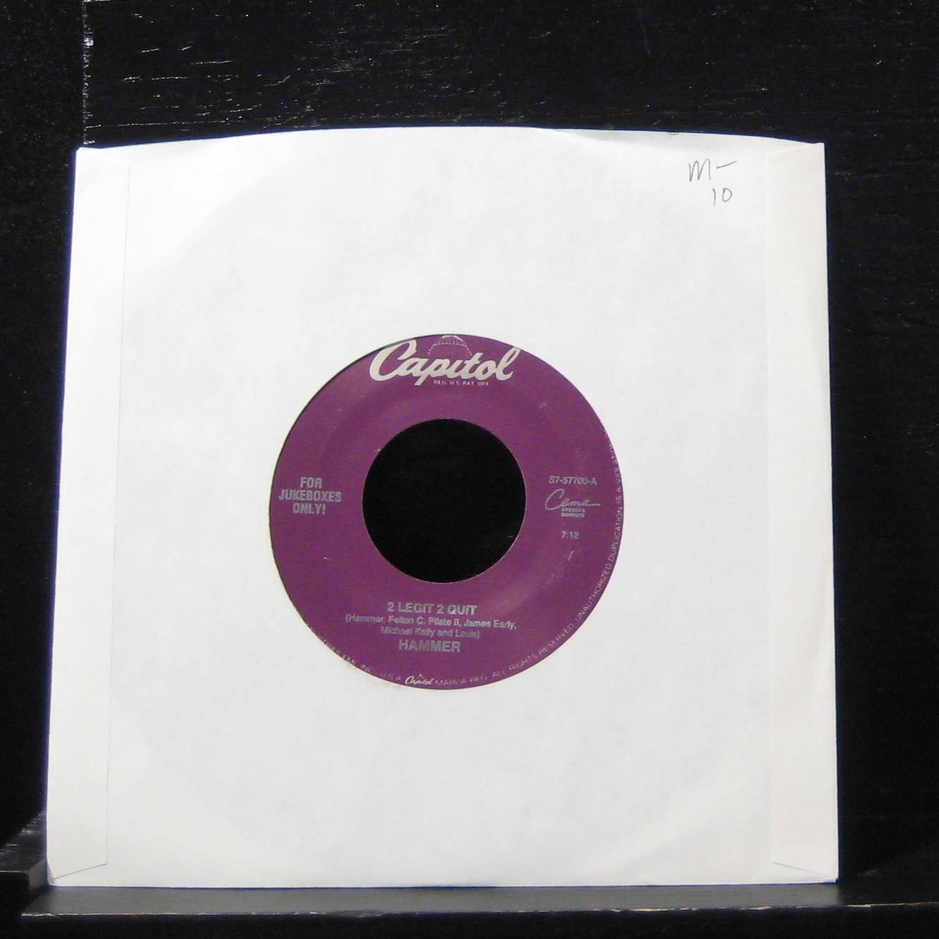 Amazon.com: Hammer - 2 Legit 2 Quit / 2 Legit 2 Quit - 7" Vinyl 45 ...