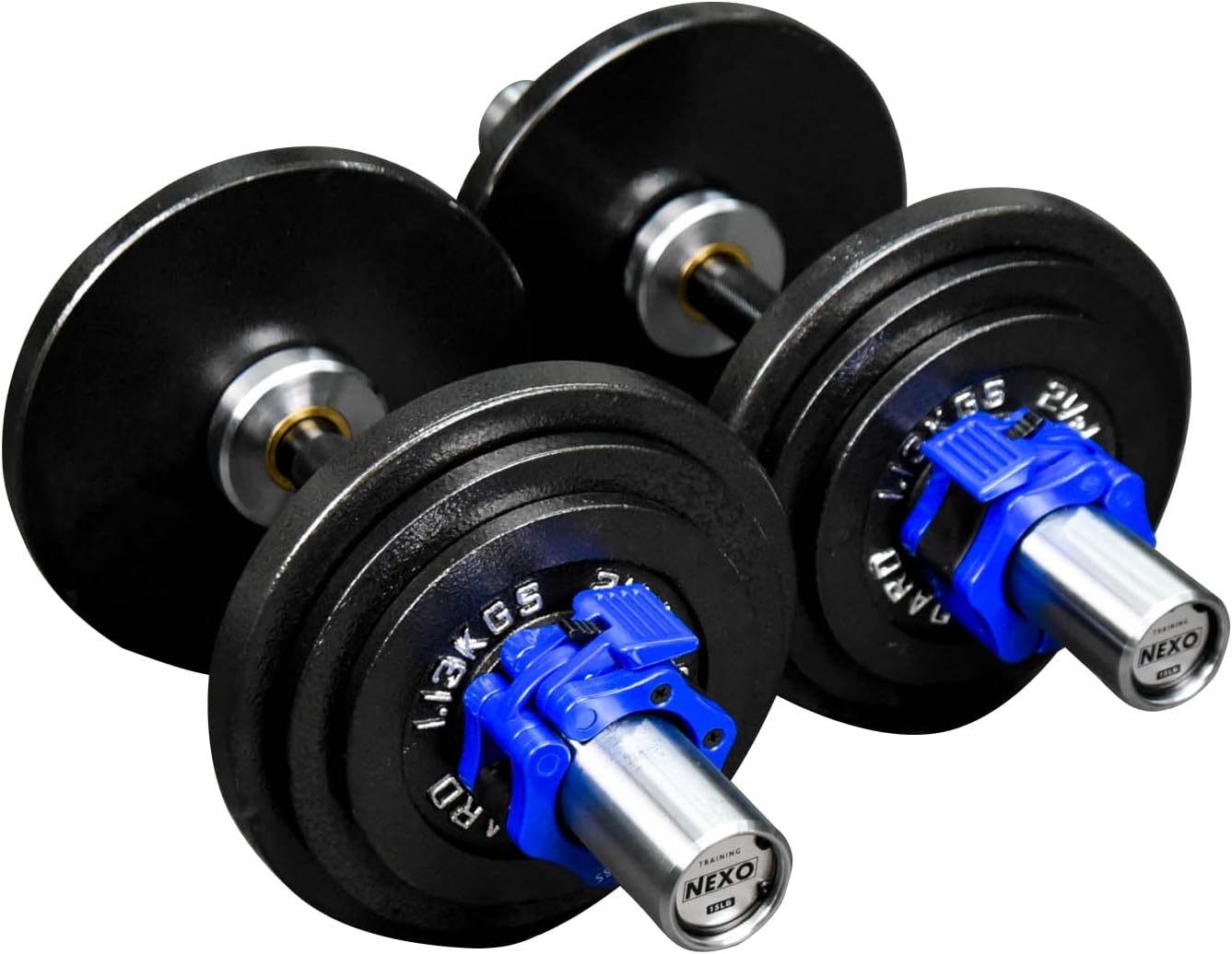 Amazon.com : NEXO Fitness 100LB Loadable Dumbbell Package Includes 2x ...