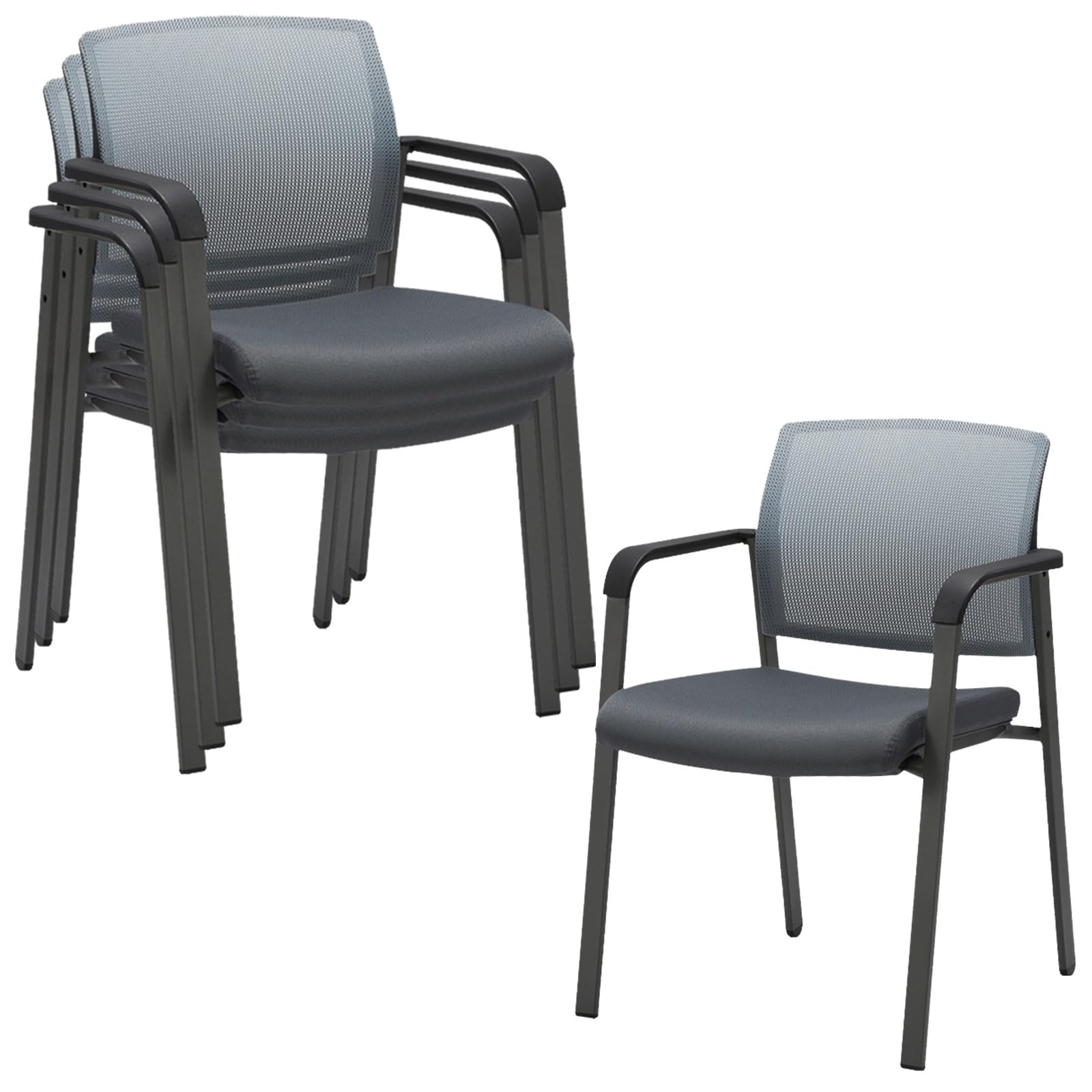 Snapklik.com : CLATINA Mesh Back Stacking Arm Chairs