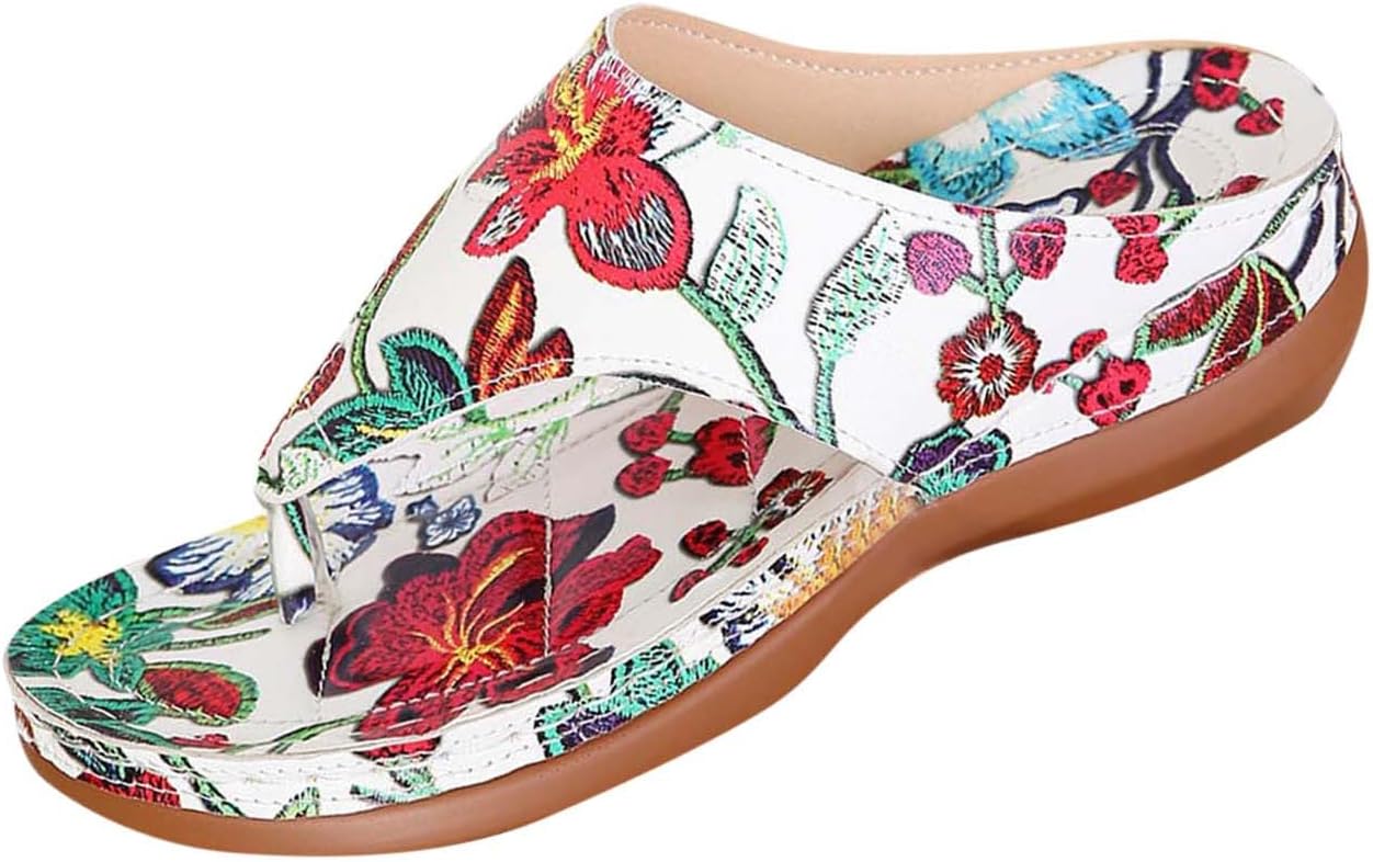 2025 Clearance,Hawaii Floral Tropical Print Beach Sandals for Women ...