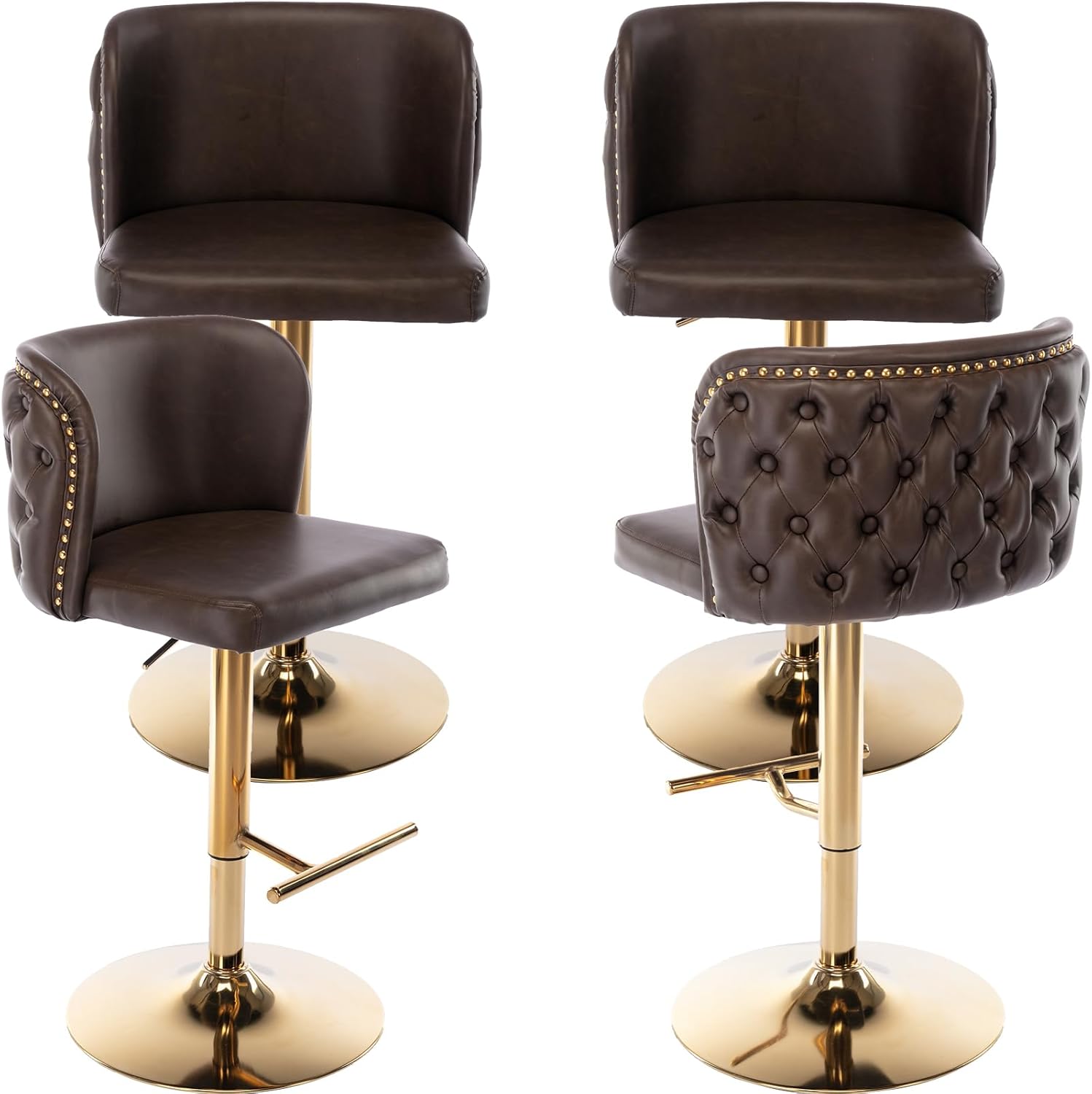 Amazon.com: Modern Swivel Counter Height Bar Stools Set of 4, PU ...