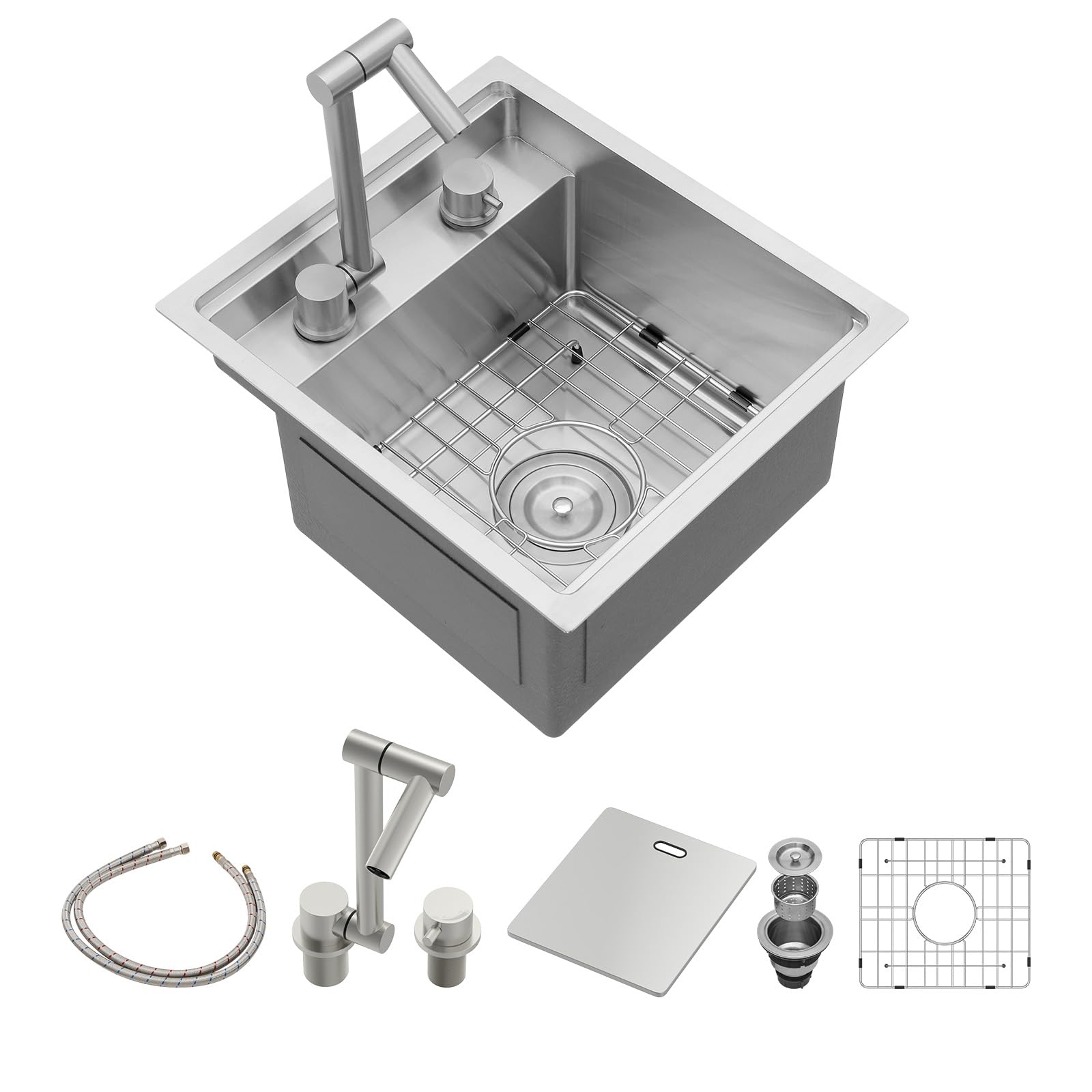 Sarlai Outdoor Sink, 15x17 Inch Undermount Kitchen Sink Workstation ...