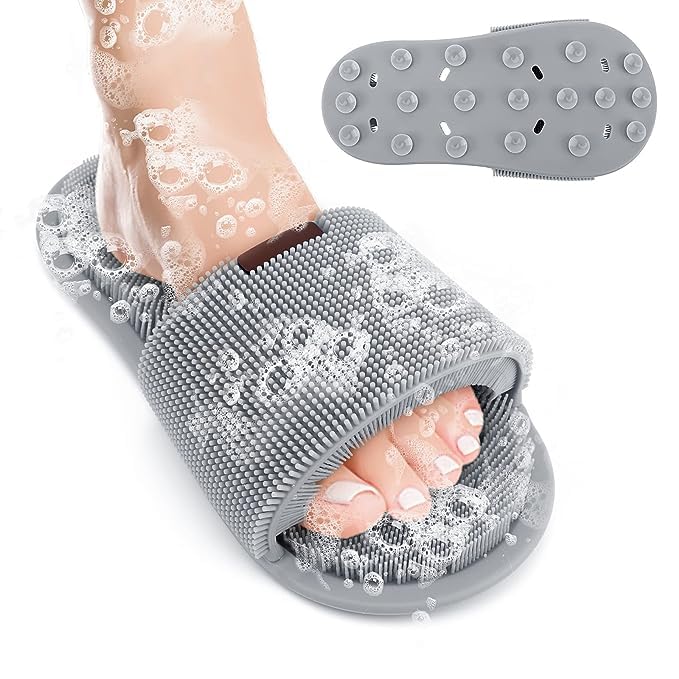 Kresal 1 Pc Shower Foot Scrubber, Soft Silicone Bristles Non-Slip ...