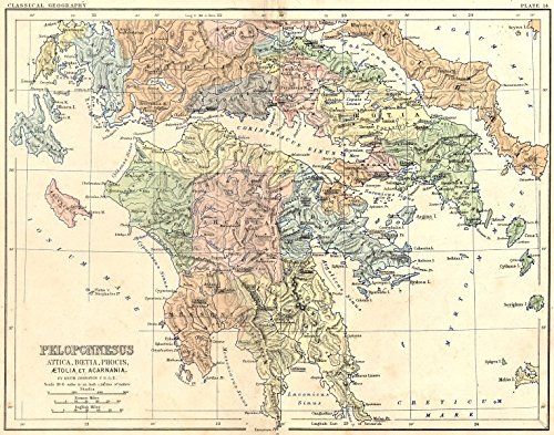 Peloponnesus: Attica, Boetia, Phocis, Aetolia, 1880 map : Amazon.ca ...