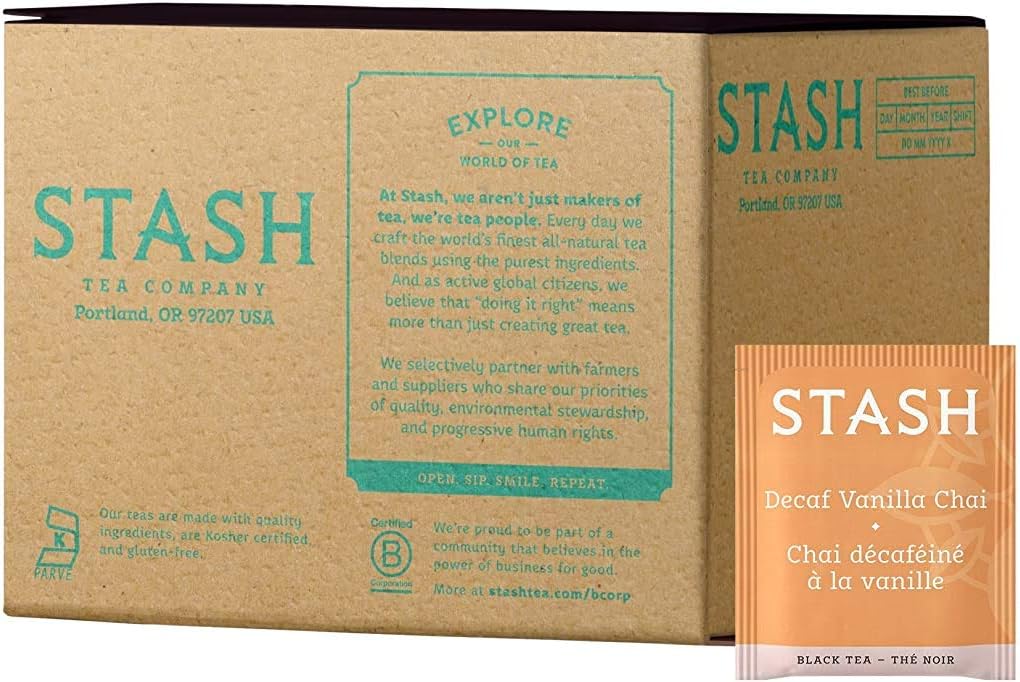 Amazon.com: Stash Tea Decaf Vanilla Chai Black Tea, Box of 100 Tea Bags