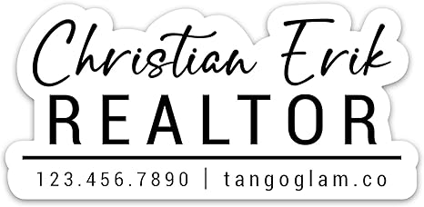 Amazon.com: TANGOGLAM Personalized Real Estate Agent Sticker, Vinyl ...