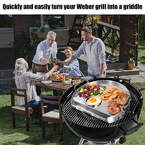 Snapklik.com : Stainless Steel Griddle For Weber Charcoal Grill, Flat Top Grill