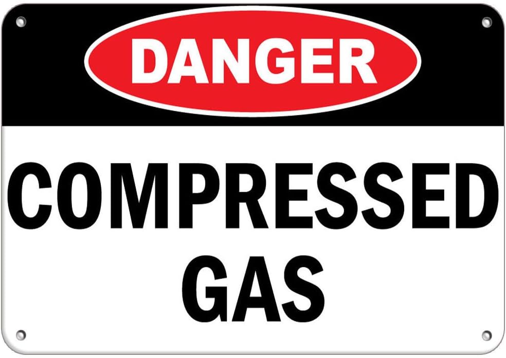 Amazon.com: Danger Compressed Gas Hazard Sign Flammable Label Decal ...