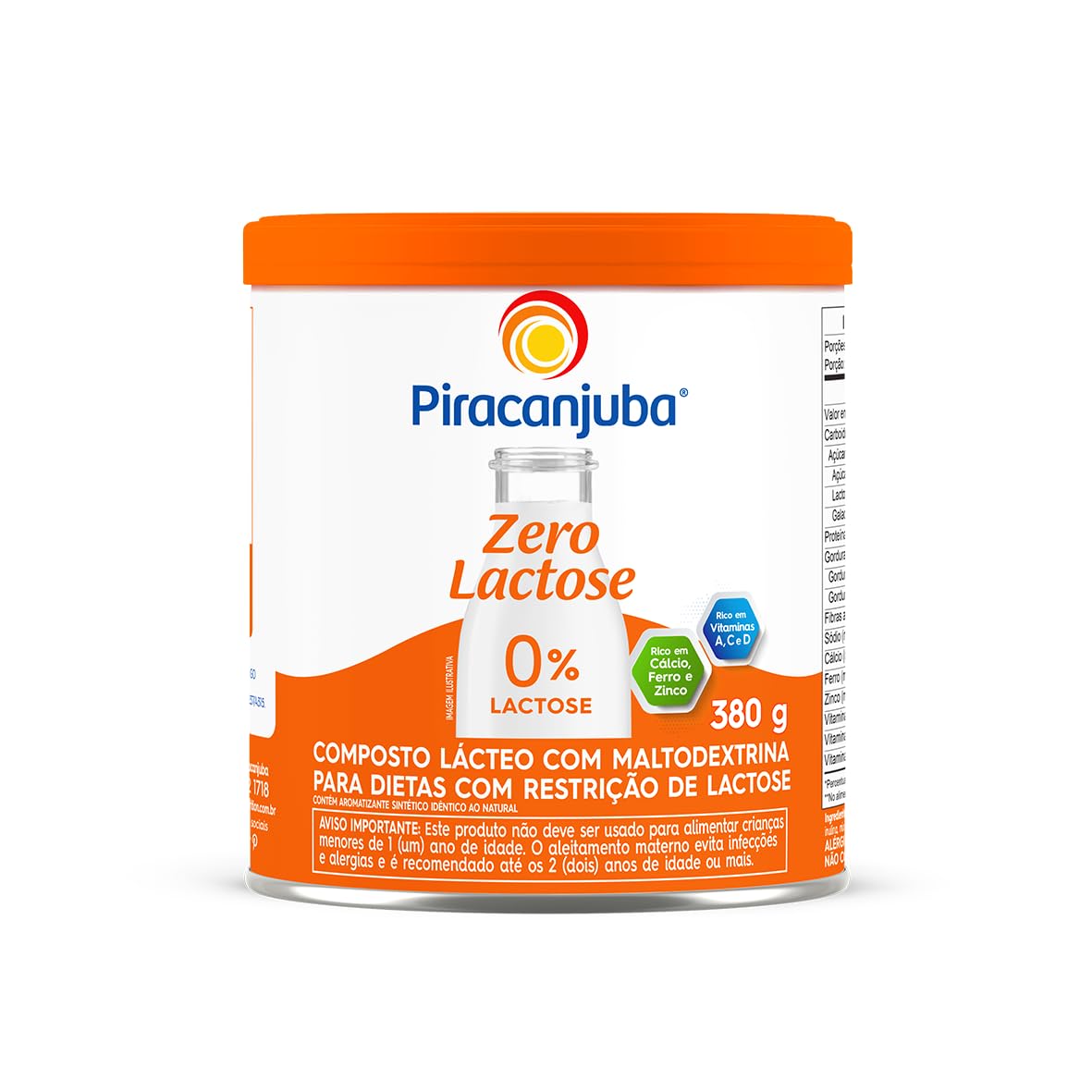 Piracanjuba Composto Lácteo Zero Lactose 380G - | Amazon.com.br