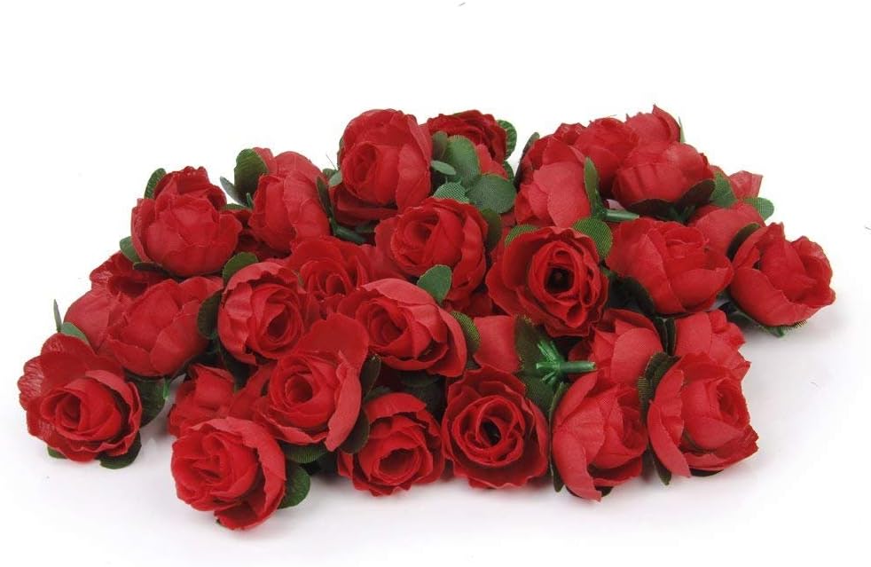 Amazon.com: EBTOYS 50pcs Artificial Roses Flower Heads Artificial ...