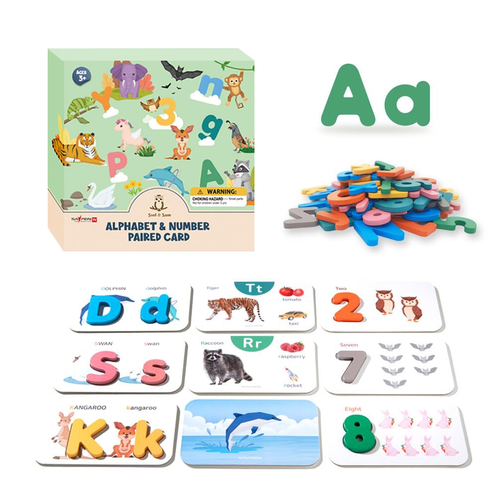Amazon.com: SSol & Sam Alphabet Flash Cards for Kids Ages 3 to 8 ...