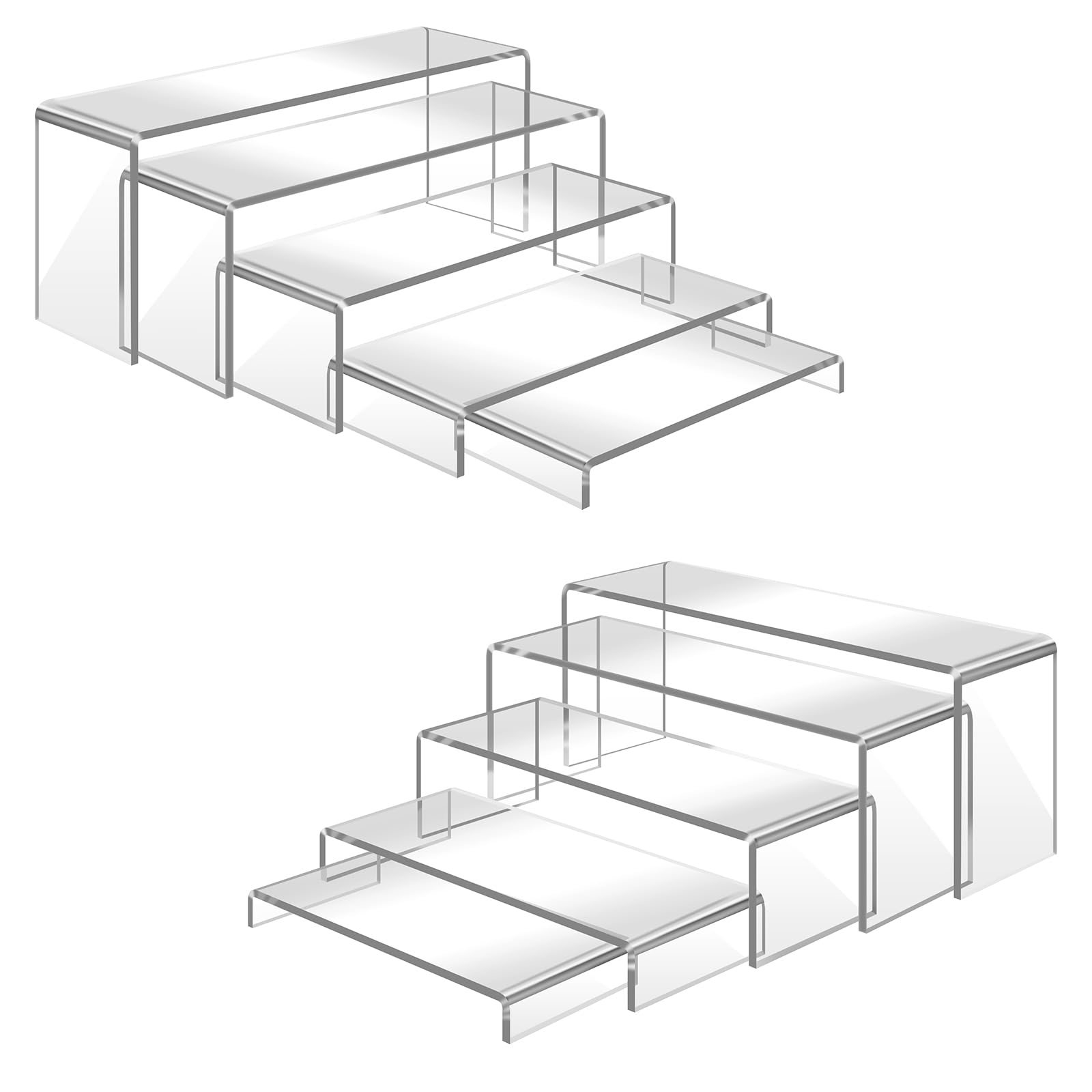 Amazon.com: Luqvzxv 10 Pcs Large Acrylic Display Risers, 2 Sets Clear ...