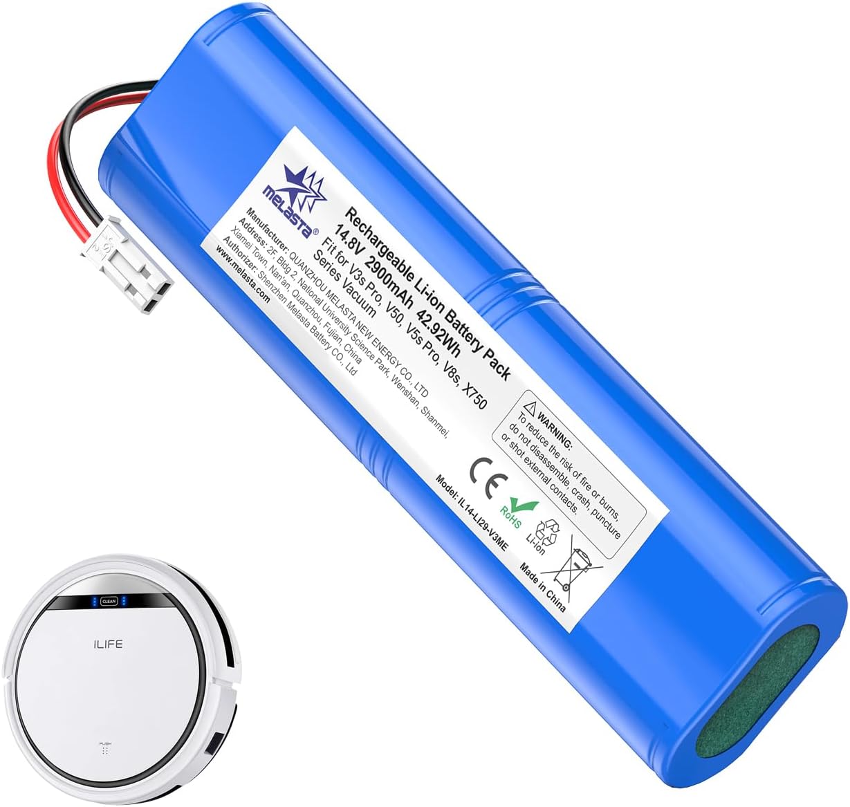 Amazon.com: Replacement Battery for ILIFE V3s Pro V5s Pro V50 V8s X750 ...